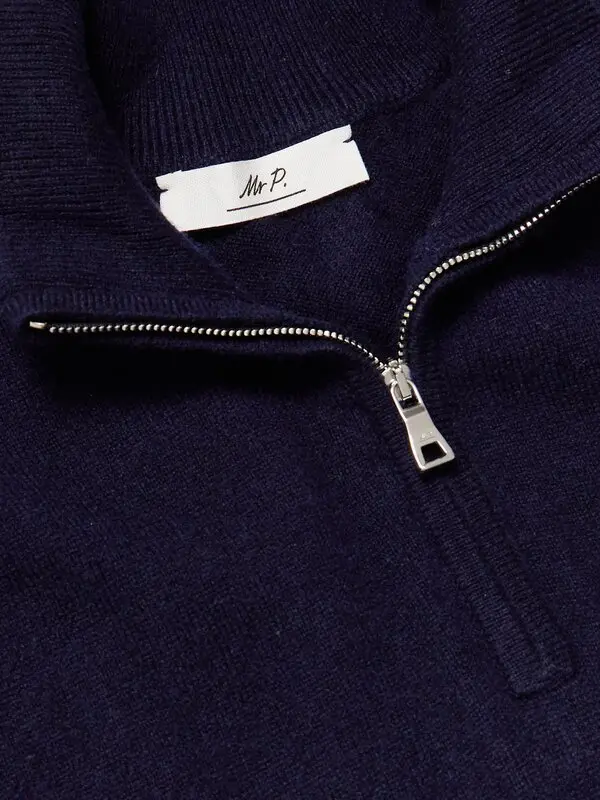 Mr P. James Cashmere Half-zip Sweater - Blue