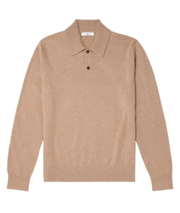 Mr P. Cliff Cashmere Polo Shirt - Brown