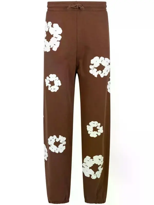 DENIM TEARS Graphic Print Track Pants - Brown
