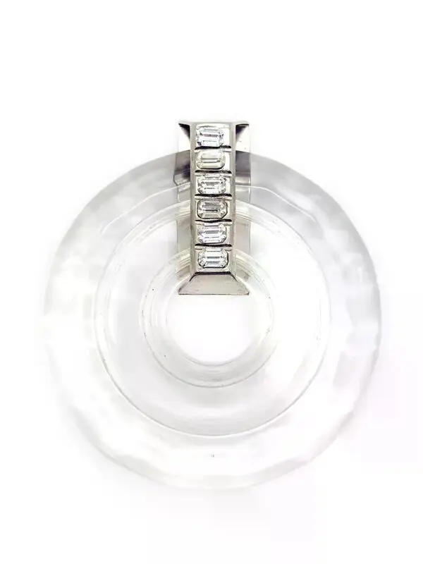 JENNIFER GIBSON JEWELLERY 1980s Versace Art Deco Brooch - Silver