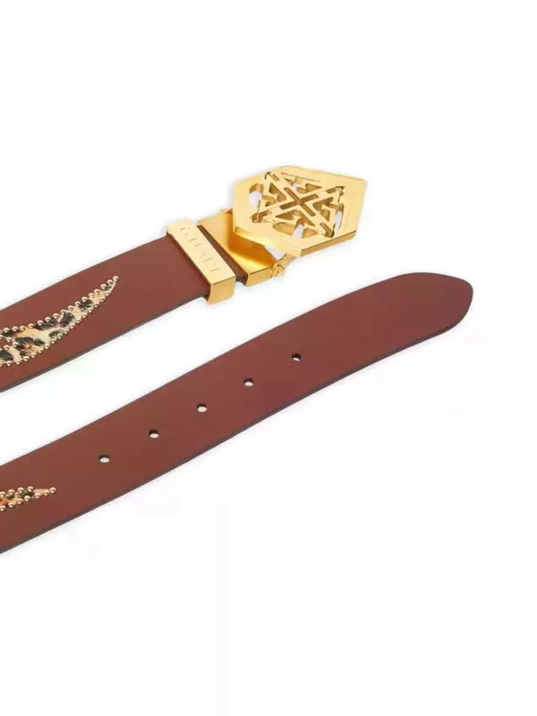GUAPI Emblem Leopard-print Belt