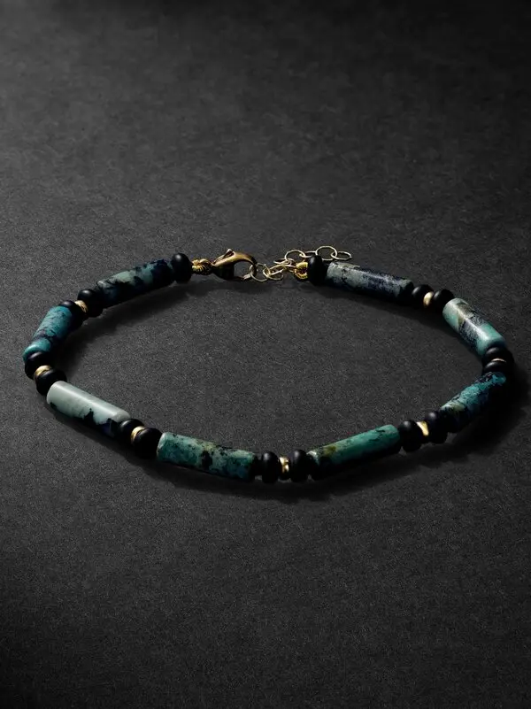 Jia Jia 14-karat Turquoise And Onyx Bracelet - Gold