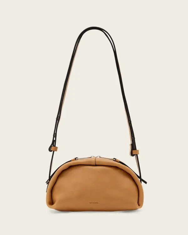 ALLSAINTS Rosalie Arc Leather Crossbody Bag - Brown