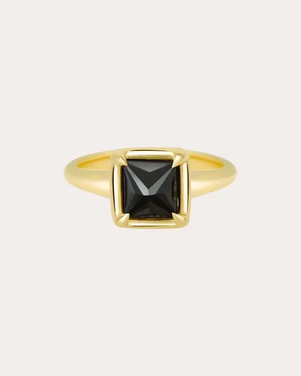 YI COLLECTION Diamond And 18k Gold Pyramid Ring - Black