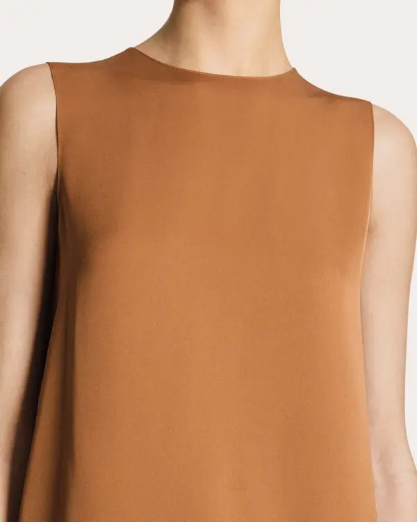 Theory Silk Georgette Shell Top - Brown