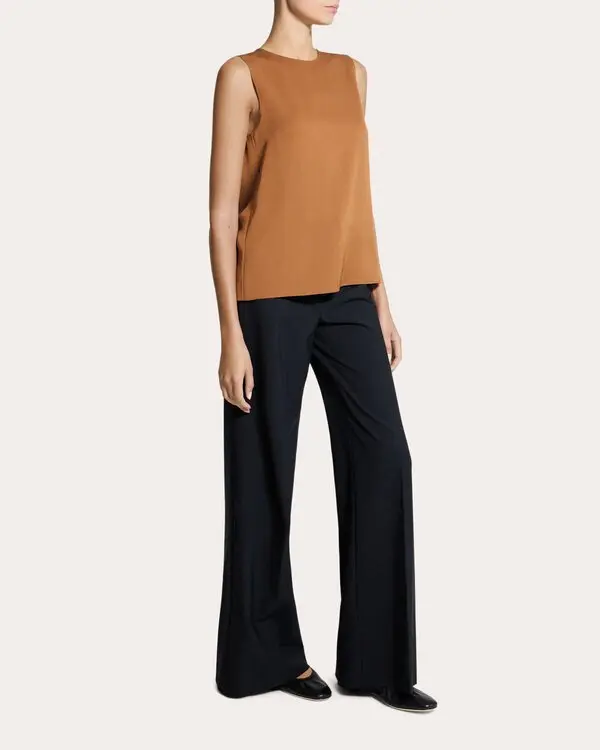 Theory Silk Georgette Shell Top - Brown