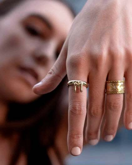 ELIZABETH MOORE 14k Puffy Initial Ring