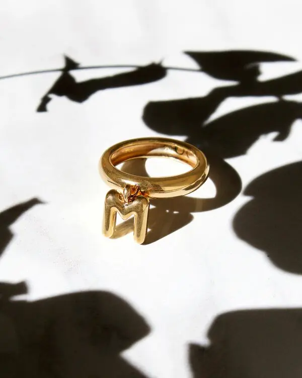 ELIZABETH MOORE 14k Puffy Initial Ring
