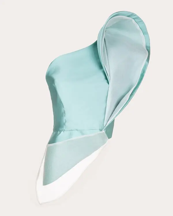 BYVARGA Gigi Satin Asymmetric Twist Top