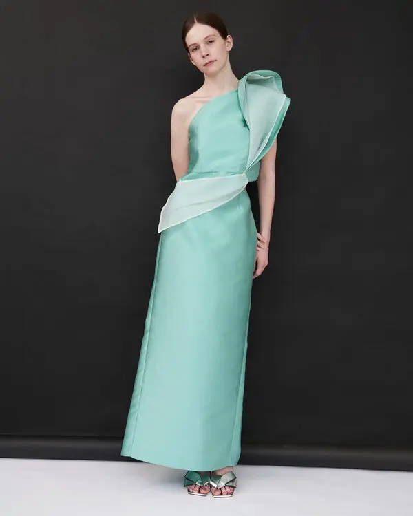 BYVARGA Gigi Satin Asymmetric Twist Top