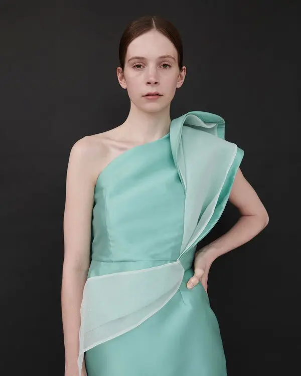 BYVARGA Gigi Satin Asymmetric Twist Top