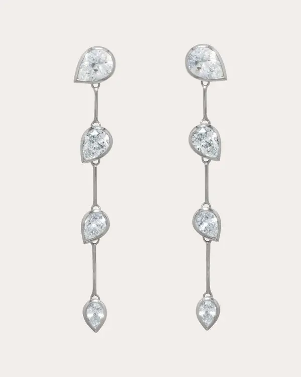 Completedworks Rhodium-plated Cubic Zirconia Drop Earrings - Silver