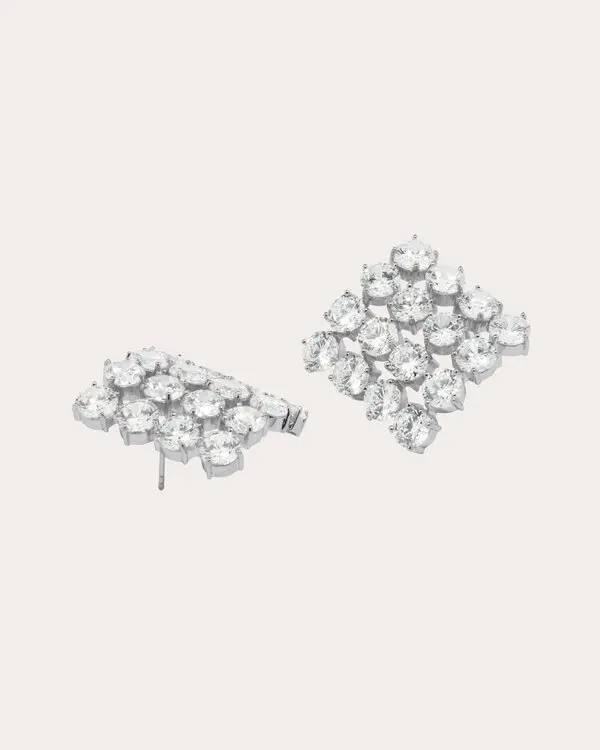 Completedworks Cubic Zirconia Juggernaut Stud Earrings - Silver