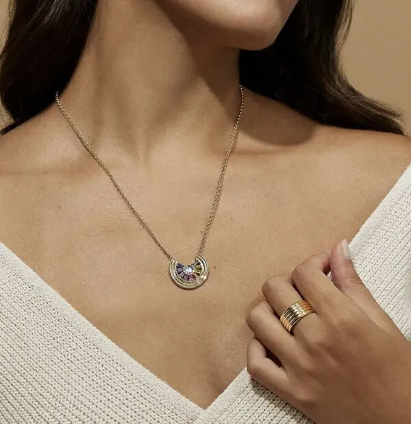 PARKFORD Sapphire And Moonstone Pendant Necklace