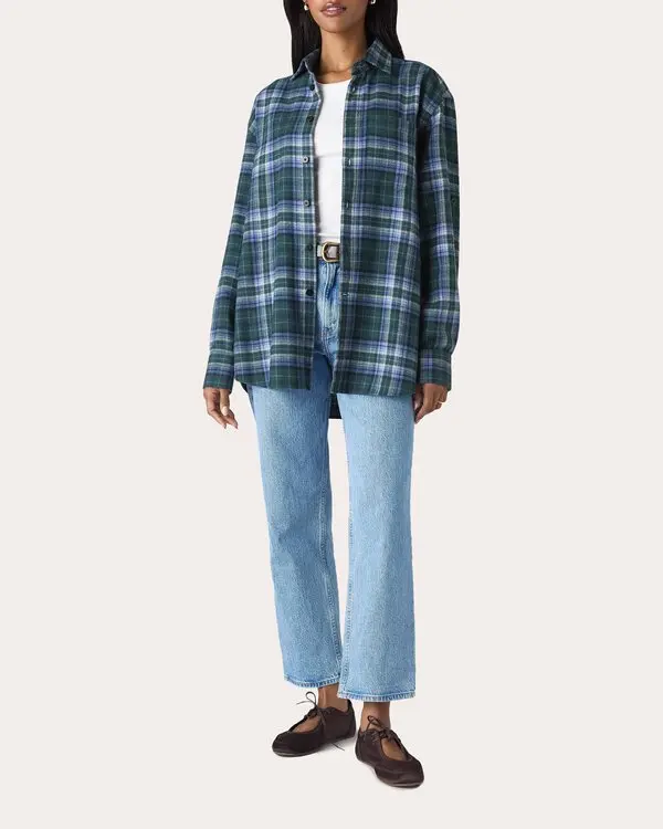 WITH NOTHING UNDERNEATH The Oversized Brushed Plaid Cotton Shirt - Multicolor