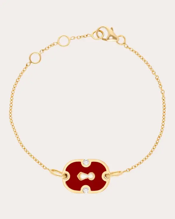 ROUVENAT Ceramic & Diamond 18k Gold Unlock Bracelet - Red