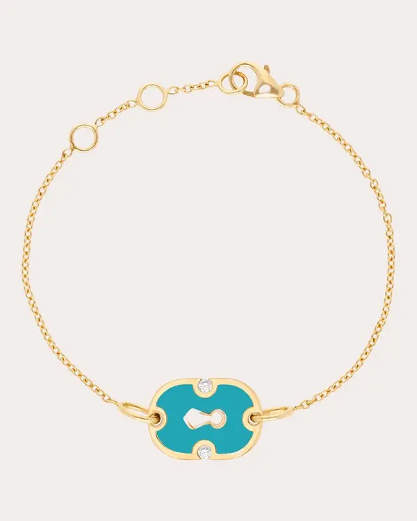 ROUVENAT 18k Gold Unlock Charm Bracelet - Blue