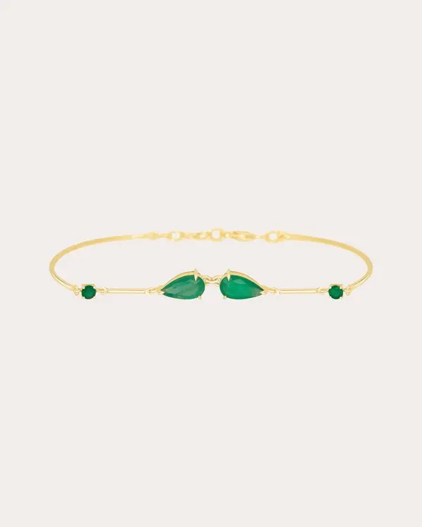 YI COLLECTION Emerald And 18k Gold Duo Bracelet - Green