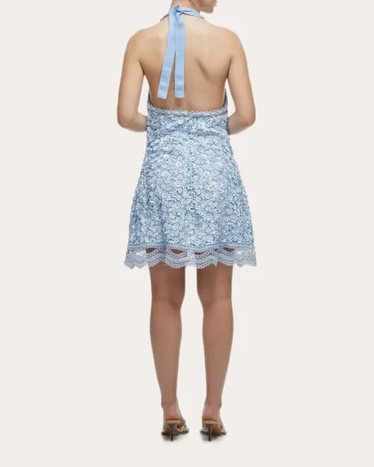 Waimari Floral Sequin Halter Mini Dress