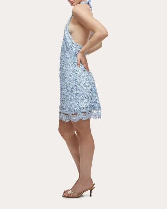 Waimari Floral Sequin Halter Mini Dress