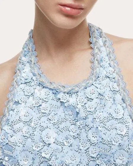 Waimari Floral Sequin Halter Mini Dress