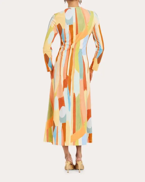Mestiza New York Gabriella Abstract Crepe Jersey Midi Dress