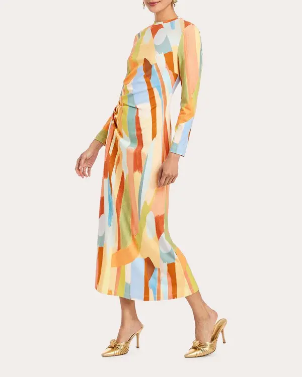 Mestiza New York Gabriella Abstract Crepe Jersey Midi Dress
