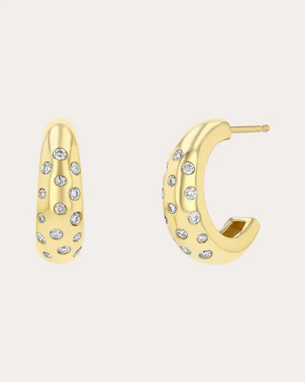 FUTURE FORTUNE Diamond And 18k Hoop Earrings - Gold