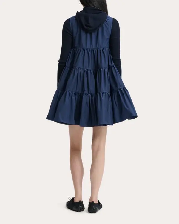 Cecilie Bahnsen Aino Ripstop Tiered Mini Dress - Blue