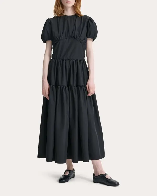 Cecilie Bahnsen Cilia Recycled Faille Gathered Midi Dress
