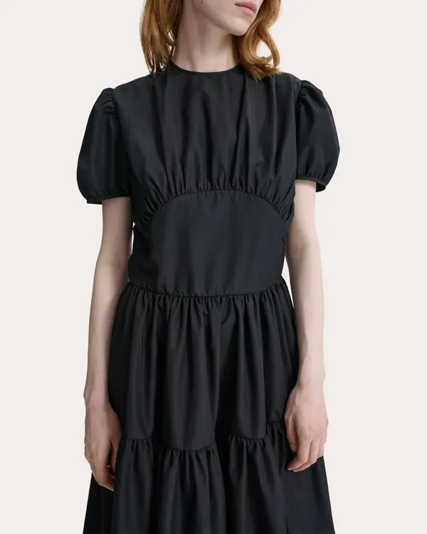 Cecilie Bahnsen Cilia Recycled Faille Gathered Midi Dress