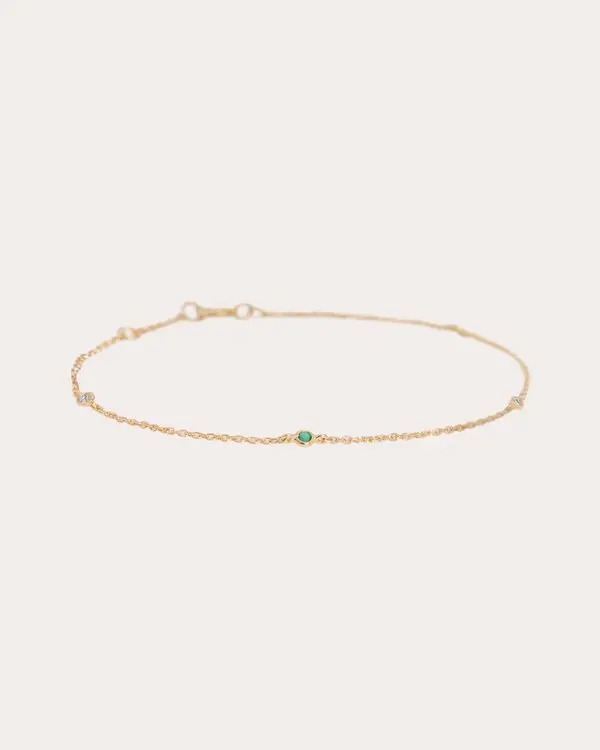 YI COLLECTION Emerald And Diamond Bracelet - Green