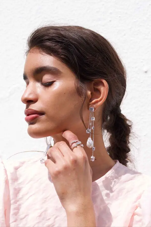 Completedworks Pearl & Zirconia Drop Earrings