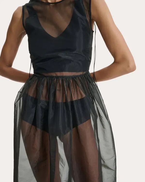 liquid sheer dress Sheer Metallic Maxi Dress in Silver