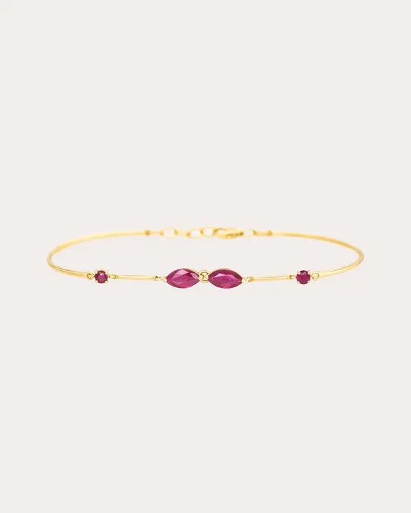 YI COLLECTION Ruby And 18k Gold Duo Bracelet - Red