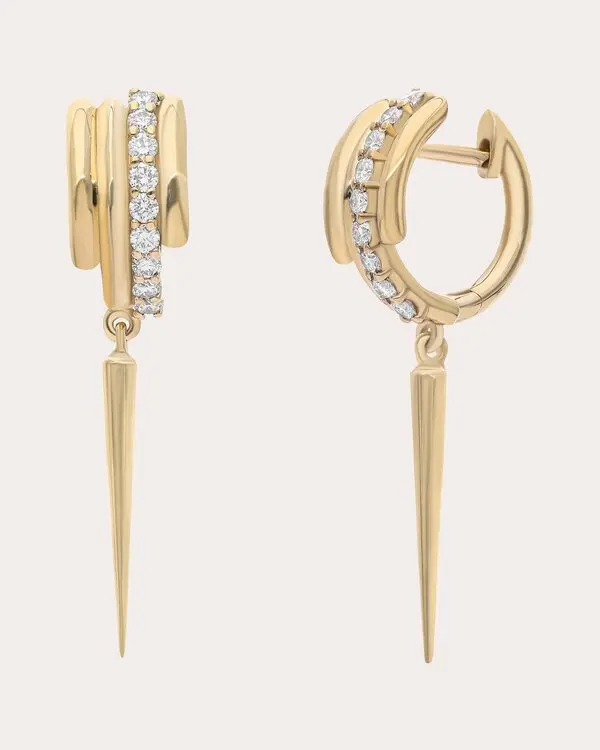 PREETI SANDHU Diamond & 14k Ethereal Venetian Drop Earrings - Gold