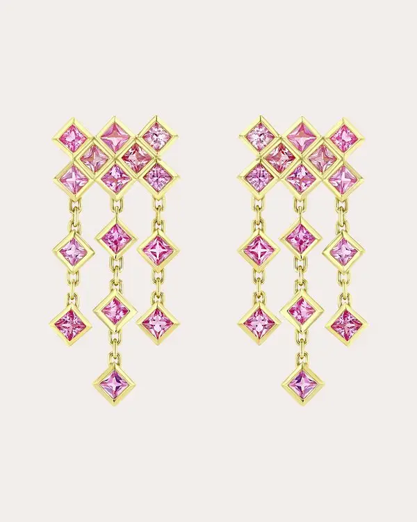 FUTURE FORTUNE Sapphire And 18k Gold Drop Earrings - Pink
