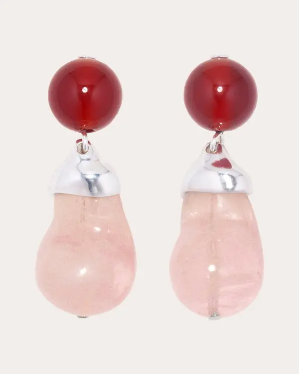 Completedworks Resin And Agate Drop Earrings - Pink