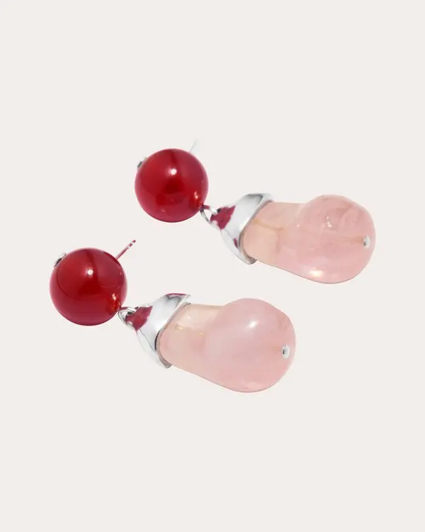 Completedworks Resin And Agate Drop Earrings - Pink