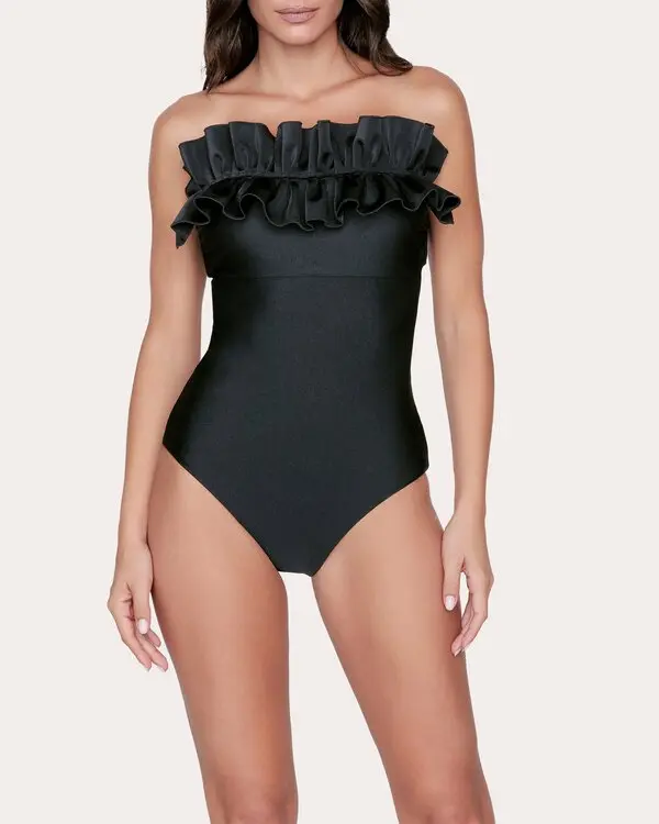 GIRLSMUSTHAVE Angela Ruffle Bustier One-piece Swimsuit