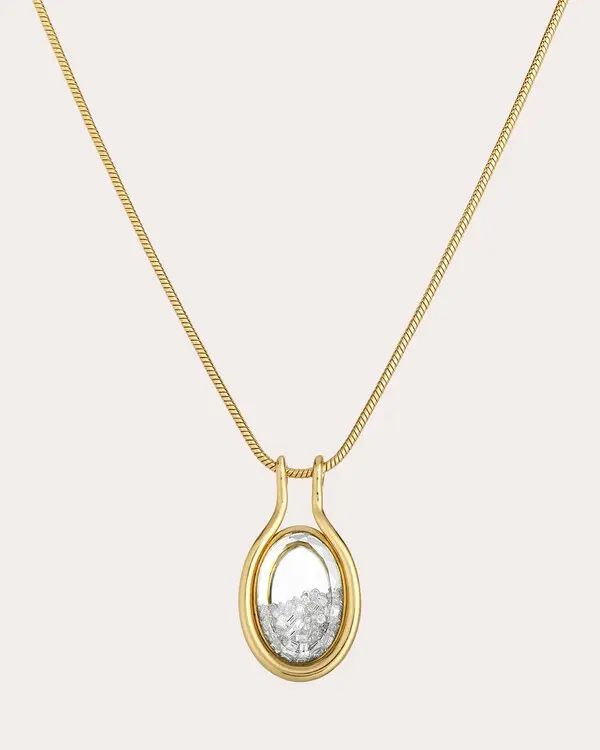 Moritz Glik Diamond Cascavel Oval Shaker Pendant Necklace - Gold