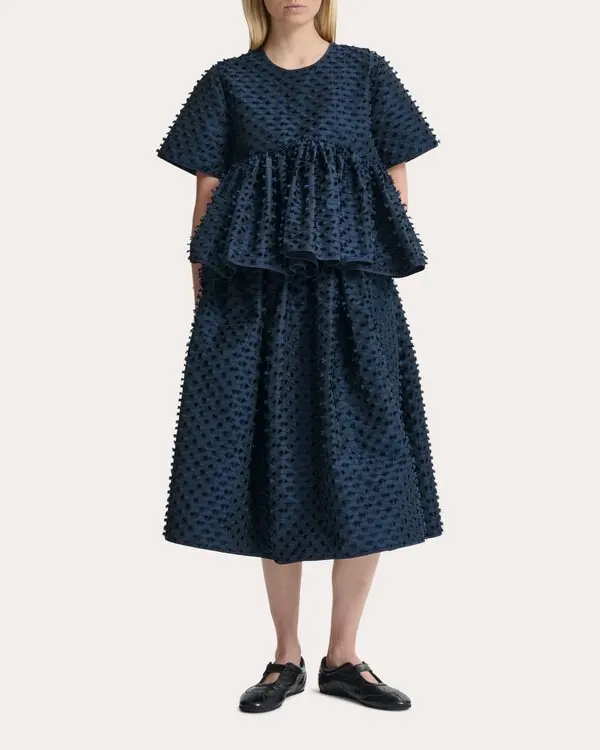 Cecilie Bahnsen Casandra Fiamma Fil-coupé Peplum Top