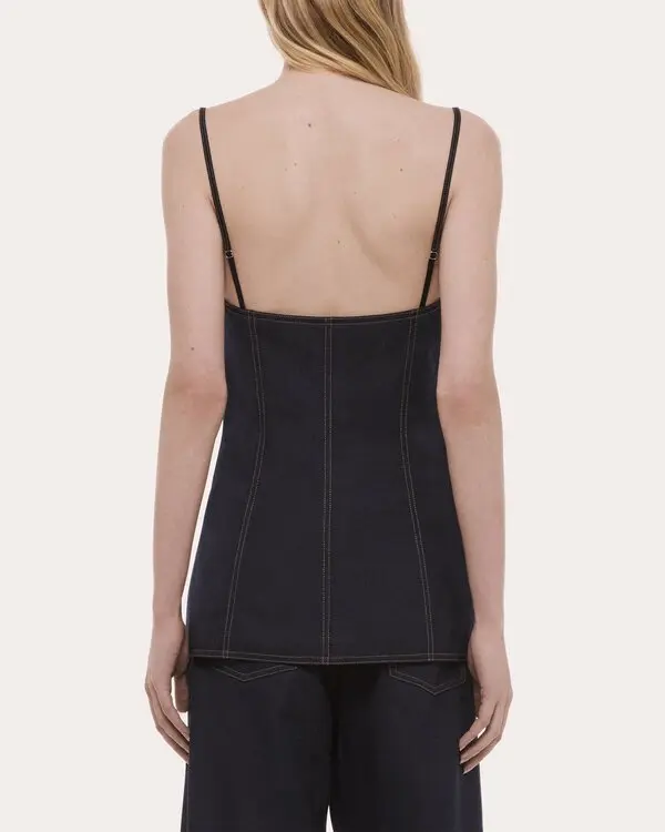 Helmut Lang Minimal Topstitched Bustier Top