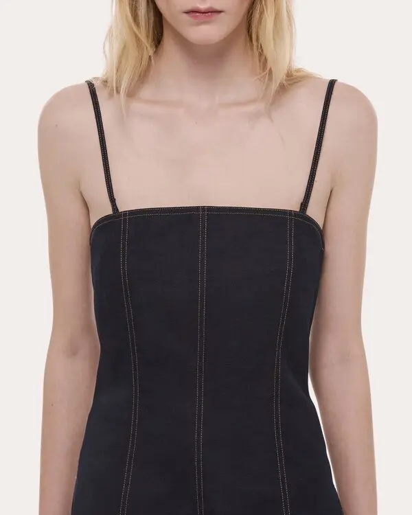 Helmut Lang Minimal Topstitched Bustier Top