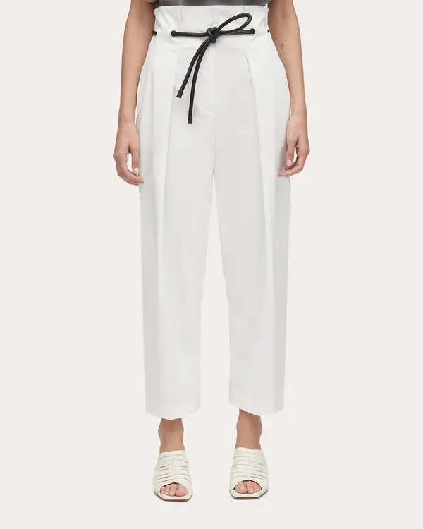 3.1 Phillip Lim Pleated Paperbag Tapered Trousers - White