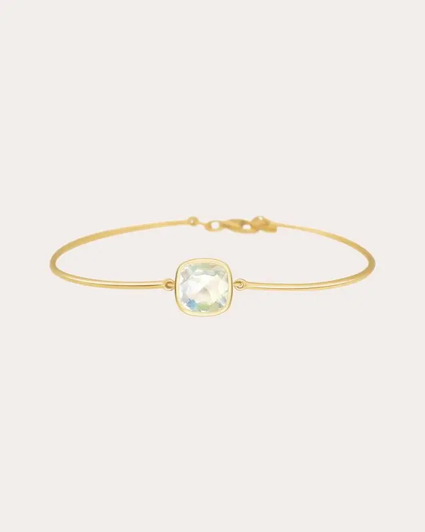 YI COLLECTION Rainbow Moonstone And 18k Bangle - Gold