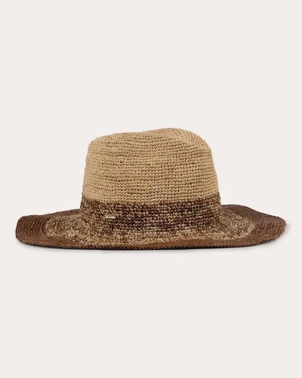 Eugenia Kim Lourdes Ombré Crocheted Raffia Fedora - Brown