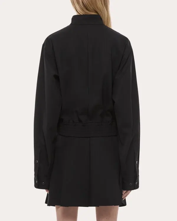 Helmut Lang Wool Gabardine Wardrobe Bomber Jacket
