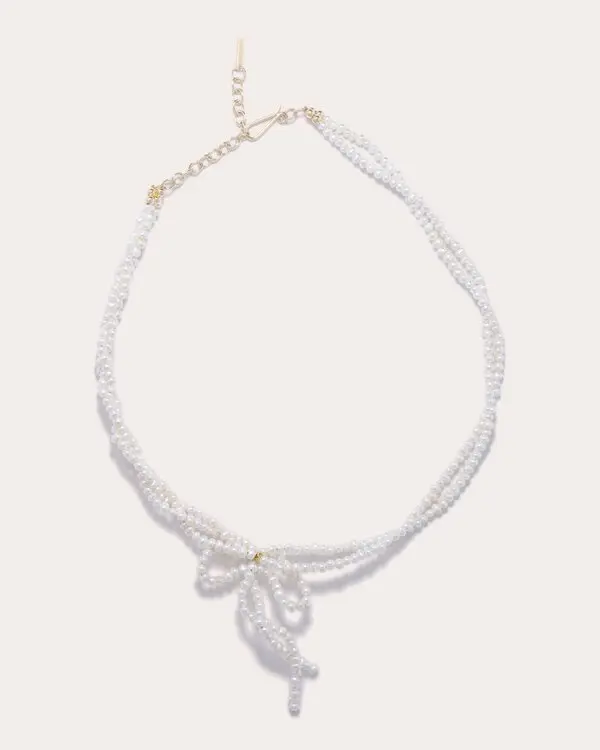 Completedworks Freshwater Pearl Bow Necklace - White