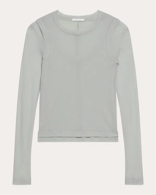 Helmut Lang Sheer Mesh Layered Long-sleeve T-shirt